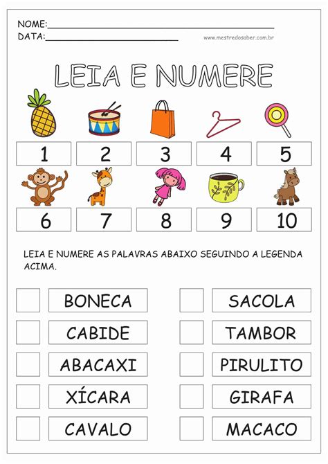 Atividades para Educação Infantil Mestre do Saber
