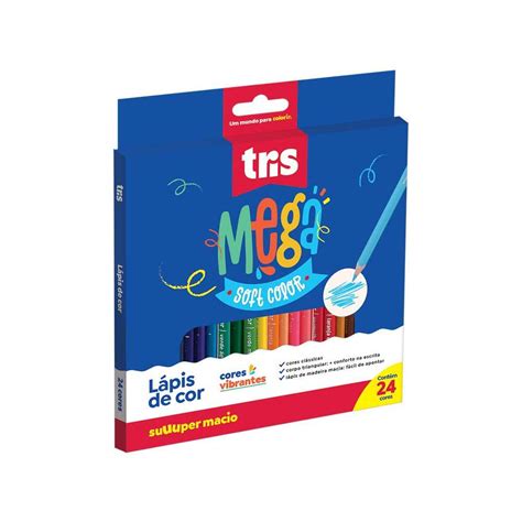 Lápis De Cor Mega Soft Color Tons Tropicais 12 Cores TRIS Descubra