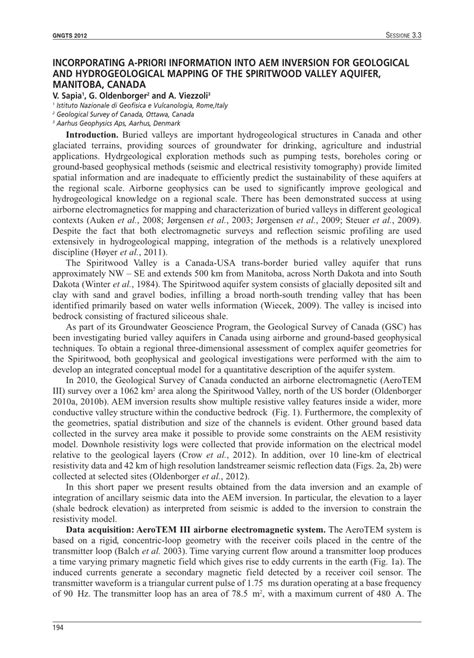 pdf incorporating a priori information into aem inversion for geological and hydrogeological