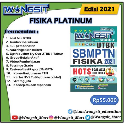 Jual Buku Wangsit Spoiler Utbk Sbmptn Fisika Platinum Shopee
