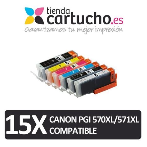 PACK 15 CANON PGI 570 CLI 571 CARTUCHOS COMPATIBLES