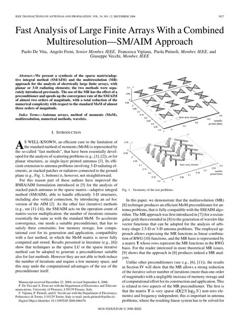 pdf fast analysis of large finite arrays with a combined multiresolution—sm aim approach