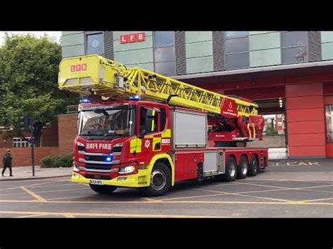 Old Kent Roads New 64m Turntable Ladder Turning Out To A House Fire In