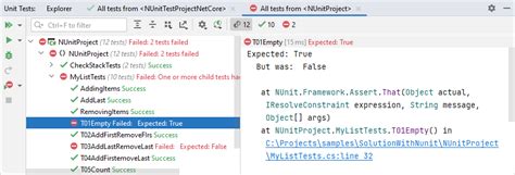 Unit Test Sessions JetBrains Rider Documentation