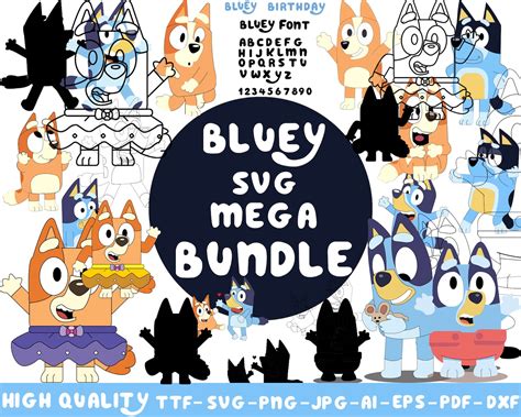 Bluey svg bluey svg bundle Bluey birthday svg Bundle Etsy España