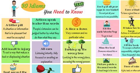 The 30 Most Useful Idioms And Their Meaning ESLBUZZ