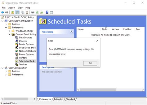 Error X When Deleting A Scheduled Task Issue