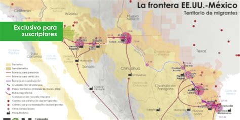El mapa de la frontera entre México y Estados Unidos Mapas de El