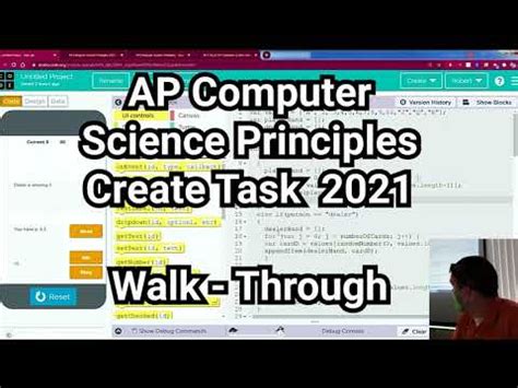 2021 CREATE TASK RUBRIC WALKTHROUGH AP Computer Science Principles
