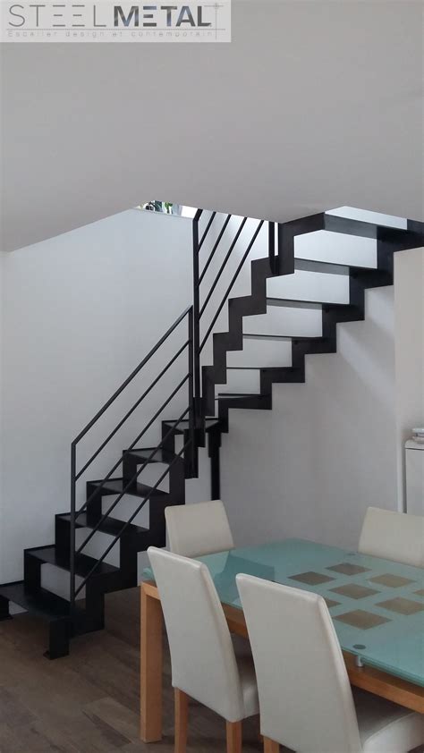 Escalier Quart Tournant M Tal Bois Haut Bas Interm Diaire Steel M Tal