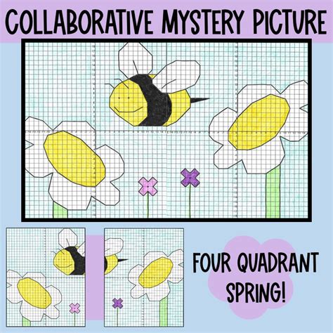 Spring Collaborative Coordinate Plane Mystery Graphing Picture Made