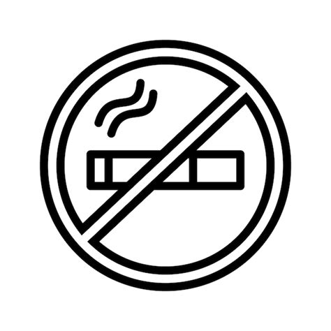 No fumar signo símbolo vector color glifo icono Vector Premium