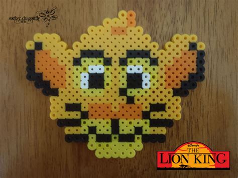 From The Lion King Simba Perler Bead Creation By RockerDragonfly