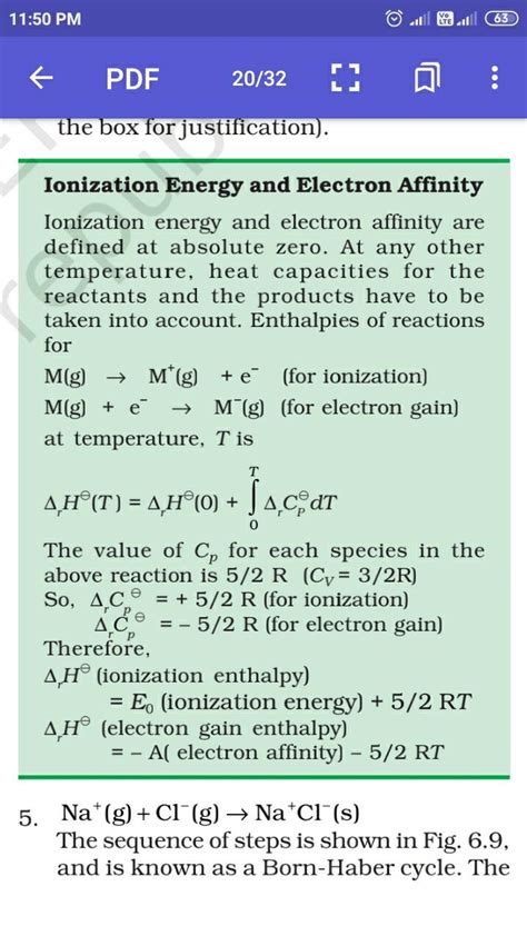 Electron Affinity Chemistry Reactions