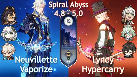 C0 NEUVILLETTE VAPORIZE X C0 LYNEY HYPERCARRY Spiral Abyss 4 8 5 0