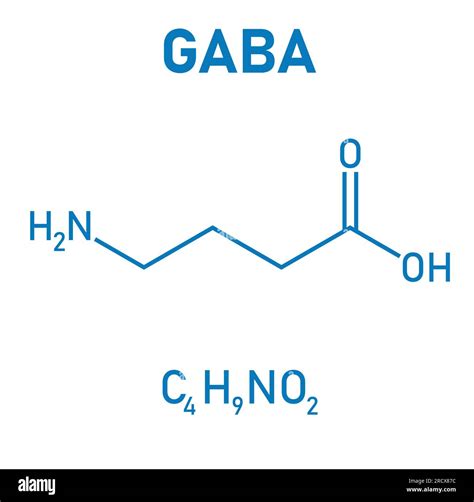Chemical structure of γ Aminobutyric acid or gamma aminobutyric acid or
