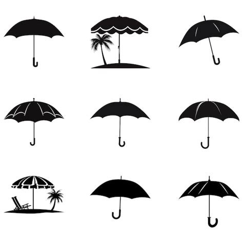 Premium Vector Umbrella Silhouettes Pack Essential Elements For