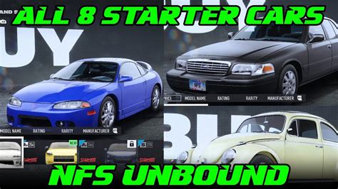 Need For Speed Unbound All Starter Cars Descriptions YouTube