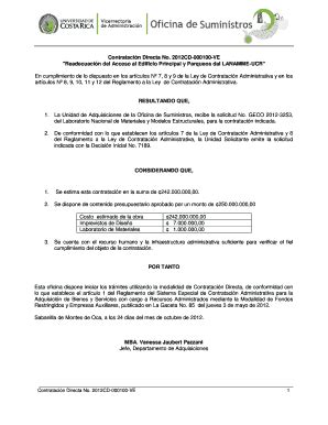 Completable En línea osum ucr ac Contratacin Directa No osum ucr ac