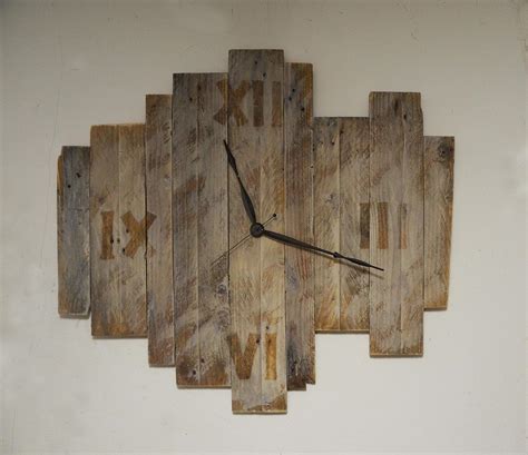 Horloge Murale Grosse En Bois Blanc Horloge Murale Rustique Palette