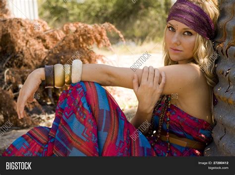 Beautiful Hippie Girl Image Photo Free Trial Bigstock