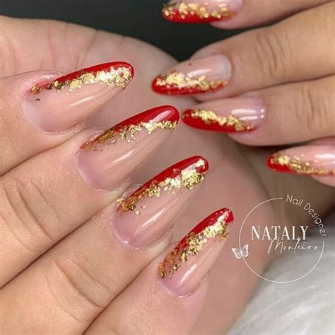 Unhas Vermelhas Glitter Modernas E Cheias De Estilo