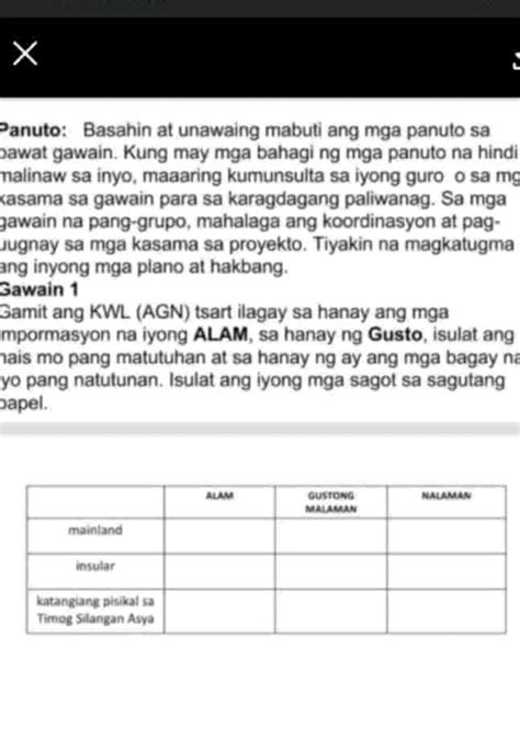 Panuto Basahin At Unawaing Mabuti Ang Mga StudyX