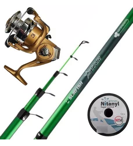 Combo Pesca Pejerrey Caña Surfish Star 4m Reel Albatros 3r