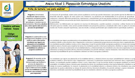 Guia individual Anexo Nivel 1 Planeación Estratégica Unadista Ficha
