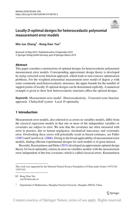locally d optimal designs for heteroscedastic polynomial measurement
