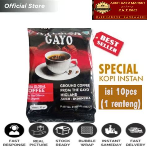 Jual Kopi Aceh Sachet Arabika Gayo Asli Original Renteng Pcs Bubuk