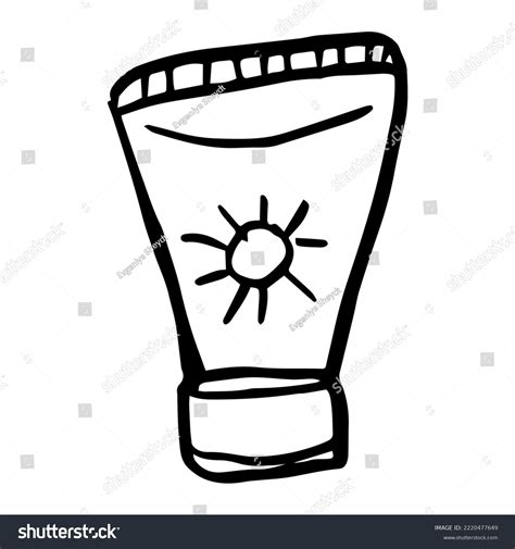 Tube Sunscreen Doodle Sketch Vector Illustration Stock Vector Royalty
