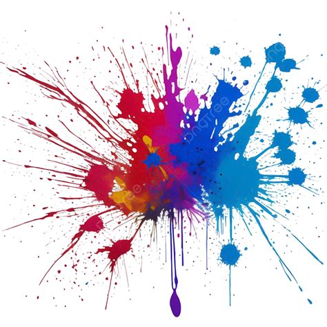 Colorful Splatters On Transparent Background Colorful Watercolor