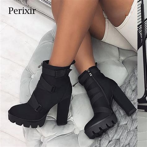Compre 2019 Nueva Moda Primavera Otoño Plataforma Botines Mujer 12cm