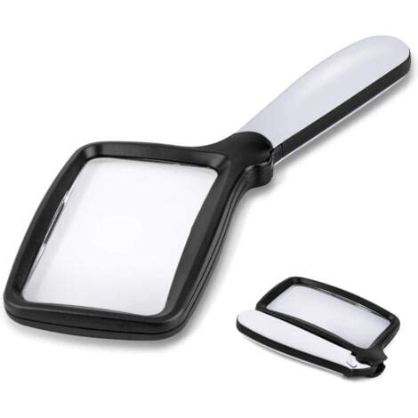 Loupe de poche pliante avec lumière grande loupe de lecture