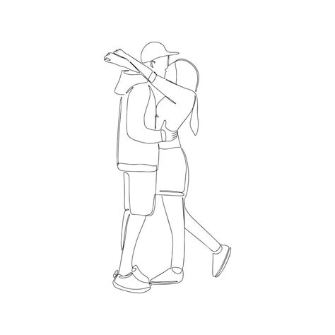 Silhouette Of Lovers Embracing The Embrace Of A Man And A Woman