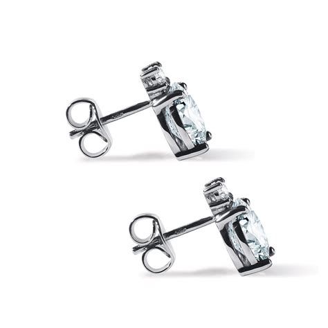 Aquamarin Ohrringe mit Diamanten in Weißgold KLENOTA