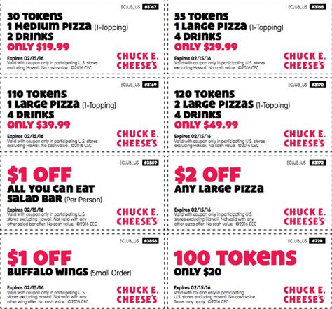 The Best Chuck E Cheese Coupons And Free Tokens Tickets