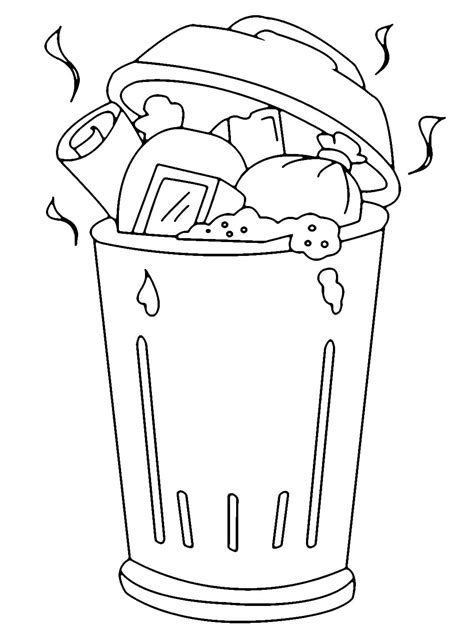 Dibujos De Bote De Basura Sucio Para Colorear Para Colorear Pintar E