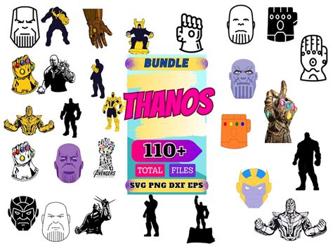 Avengers Thanos Silhouette Svg Bundle Avengers Clipart Etsy