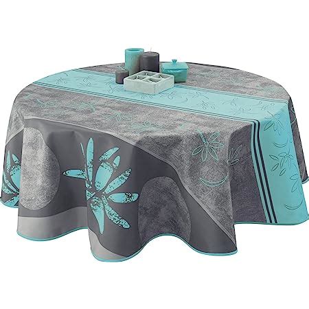Le Linge De Jules Nappe Anti Taches Patchwork Bleu Ronde 160 Cm NP