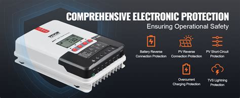 VEVOR MPPT Contrôleur de Charge Solaire 12 V 24 V Auto CC Régulateur de