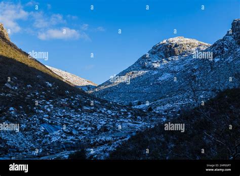 Winter Landscape With Snow In Mountains Of Serra Do Geres Natural Park