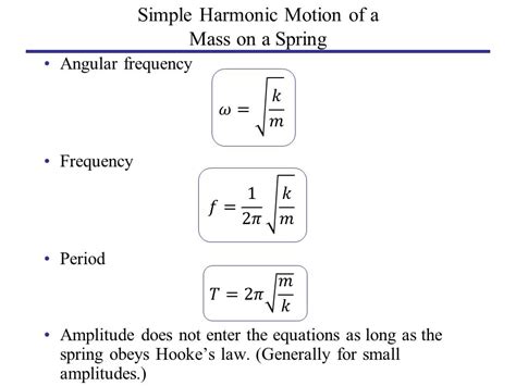 Simple Harmonic Motion Frequency Formula