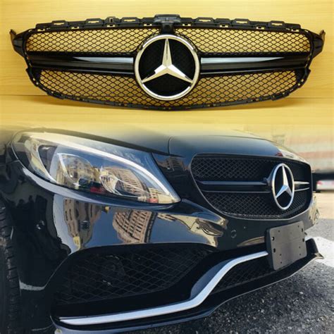 2015 2018 Gloss Black Front Grille C63 A Look Mercedes BENZ W205 C