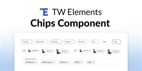 Tailwind CSS Chips Free Examples Tutorial