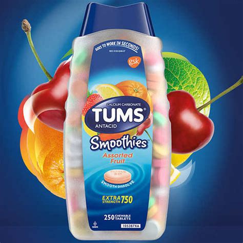 Tums Antacid Extra Strength Smoothies Assorted Fruit Chewable Tab