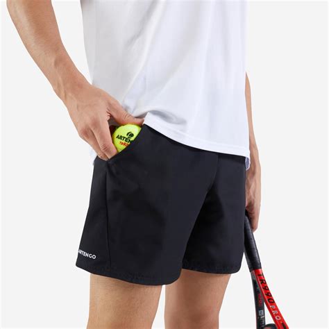 Mens Tennis Shorts Dry Tsh 100 Smoked Black Artengo Decathlon