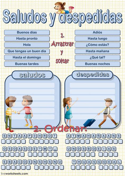 Saludos y despedidas Interactive worksheet Saludos en español
