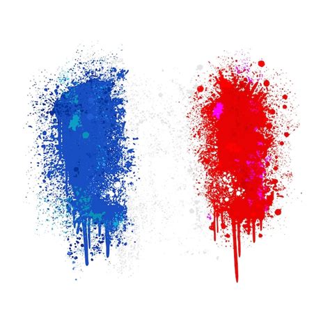 Bandeira nacional da frança em estilo graffiti ilustração vetorial